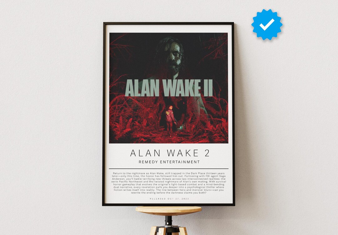 Alan Wake 2 Poster | Gaming Poster | Video Game Prints | Wall Decor ...