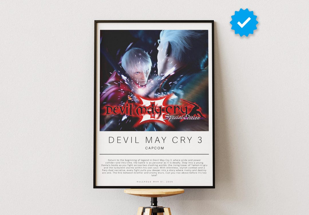 Devil May Cry 3 Poster | Gaming Poster | Video Game Prints | Wall Decor ...