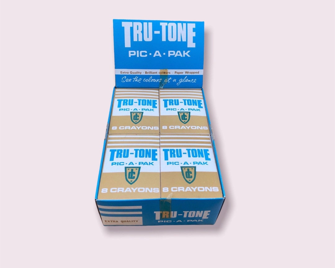 Retro Crayons Milton Bradley Tru Tone Pic A Pak Display Box - Etsy