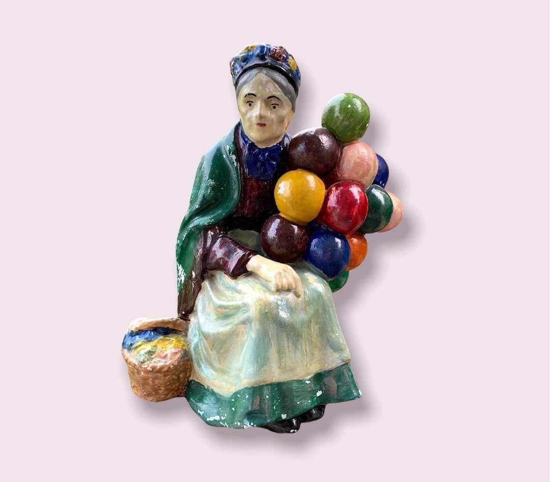 Balloon Lady Figurine Vintage Ceramic Ornament - Etsy