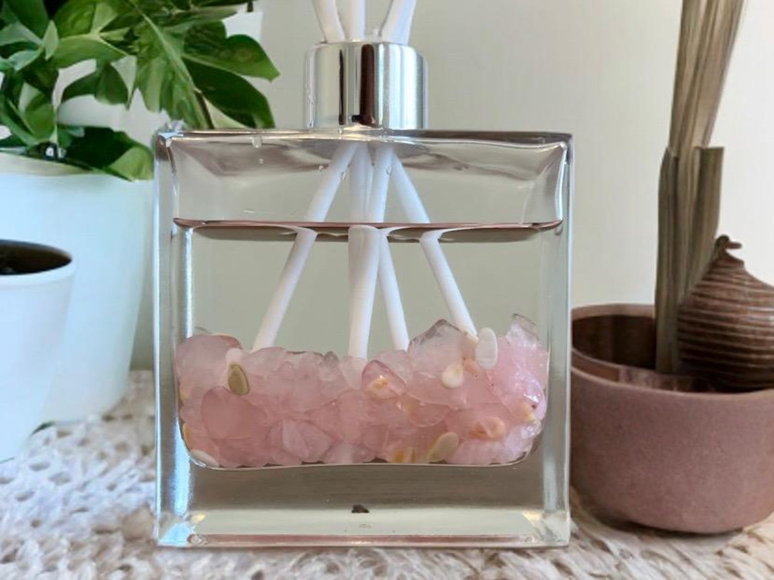 Crystal Reed Diffuser Set: Scented Room Fragrance With Crystal Chips ...