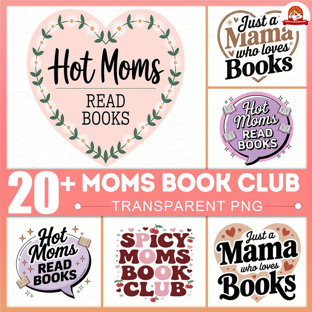 Bookish Mama PNG Moms Book Club Png Bundle Mother's Day Png Hot Mom ...