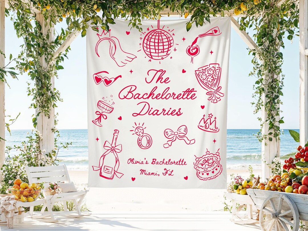 The Bachelorette Diaries Banner, Custom Location Bachelorette Backdrop ...