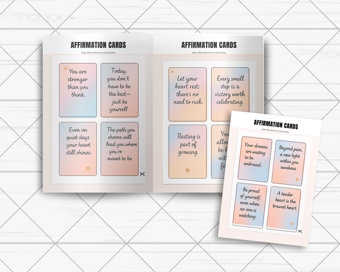 Pastel Affirmation Cards | Printable Positive Quotes Deck | Self-love ...
