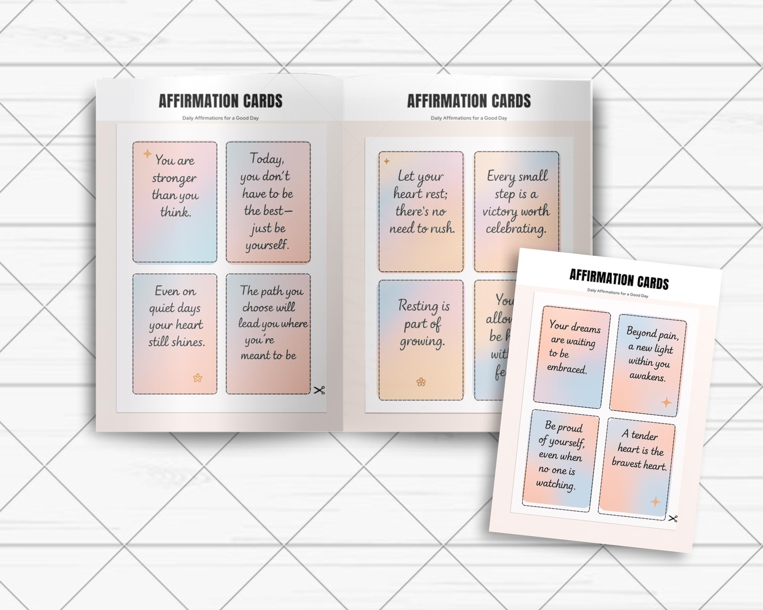 Pastel Affirmation Cards | Printable Positive Quotes Deck | Self-love ...