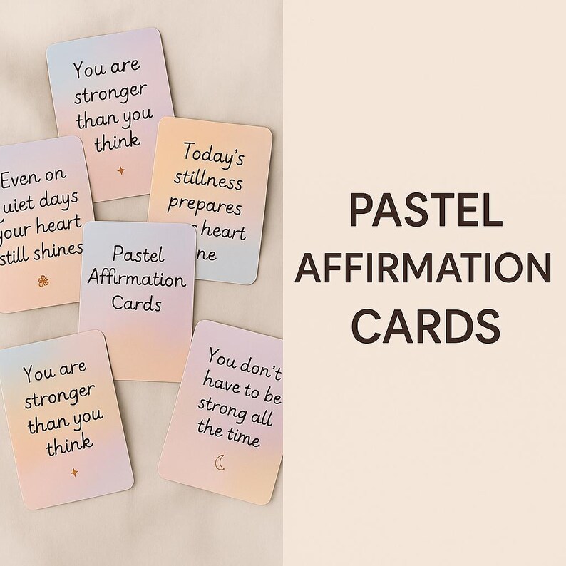 Pastel Affirmation Cards | Printable Positive Quotes Deck | Self-love ...
