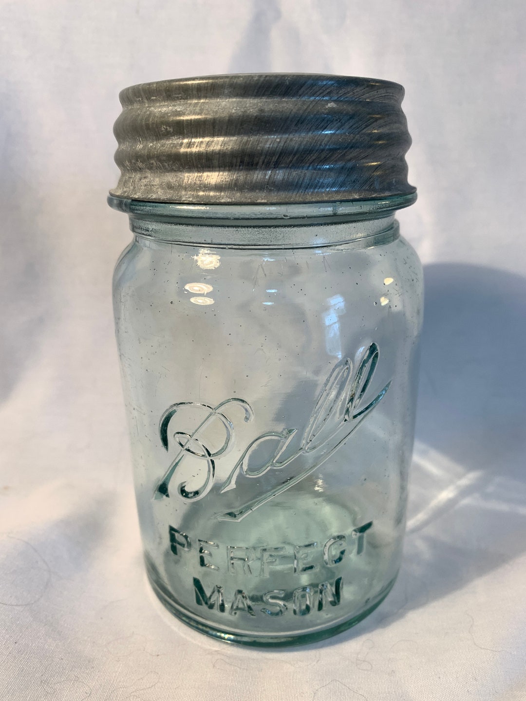 Vintage Aqua Ball perfect Mason Pint Jar With Lid - Etsy