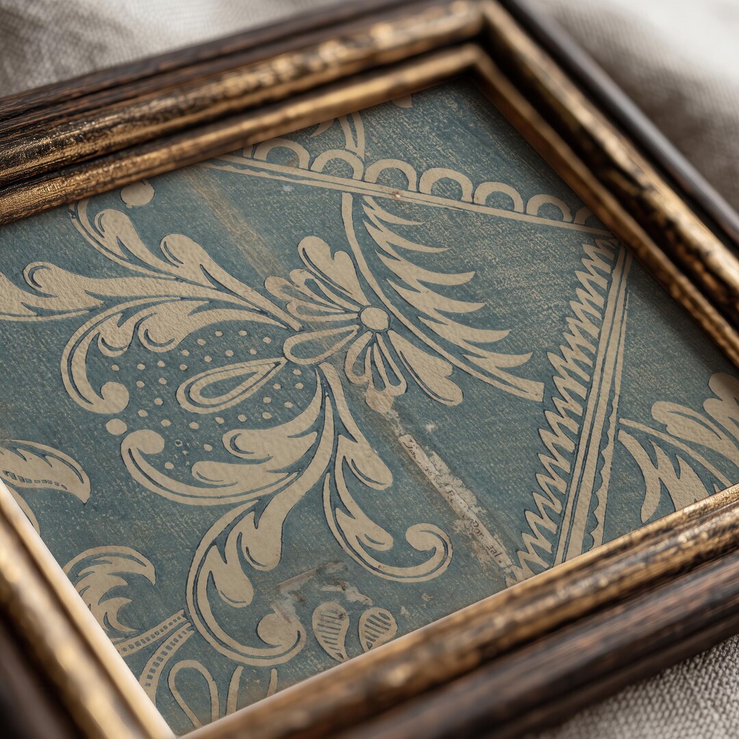 Old Blue Book Cover, Antique Pattern Book Lovers Gift, Downloadable ...
