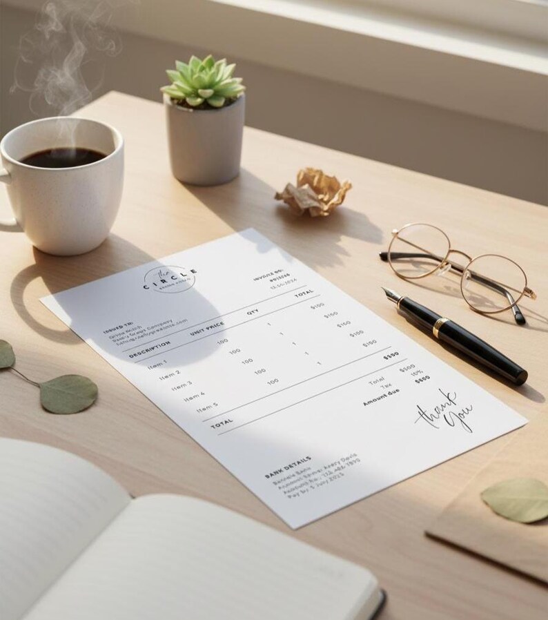 Editable Invoice Template: Minimalist Business Form (canva) - Etsy