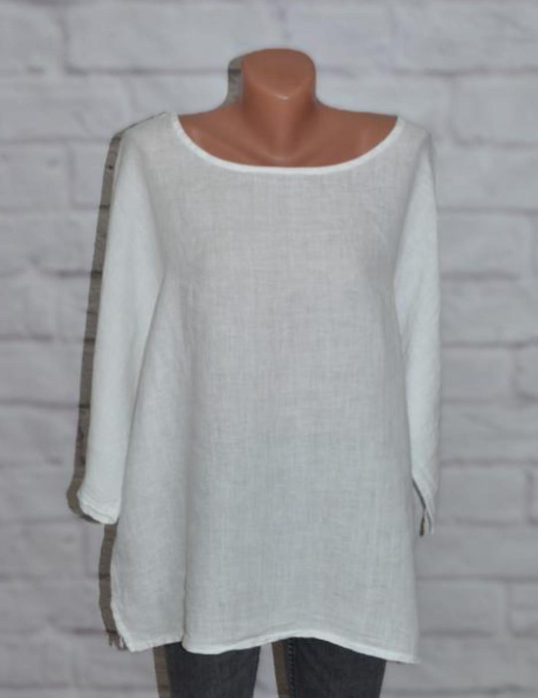 New Collection White Bryn Walker Linen Tunic Top Size XL - Etsy