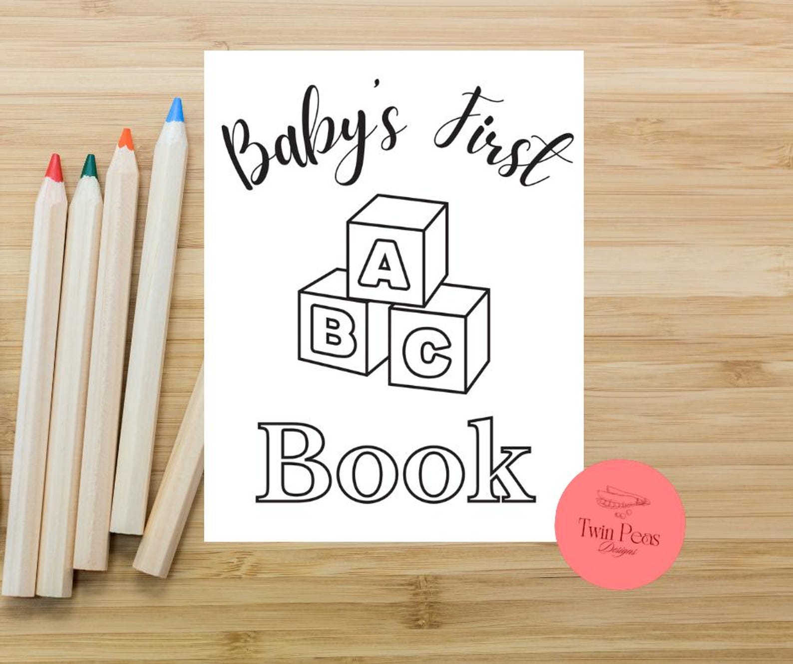 Blank Alphabet Book, ABC Baby Shower Coloring Book, Baby's First ABC ...
