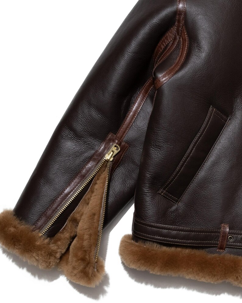 Men's Sheepskin RAF Pilot Jacket: Shearling Fur Lined Leather Bomber - Etsy