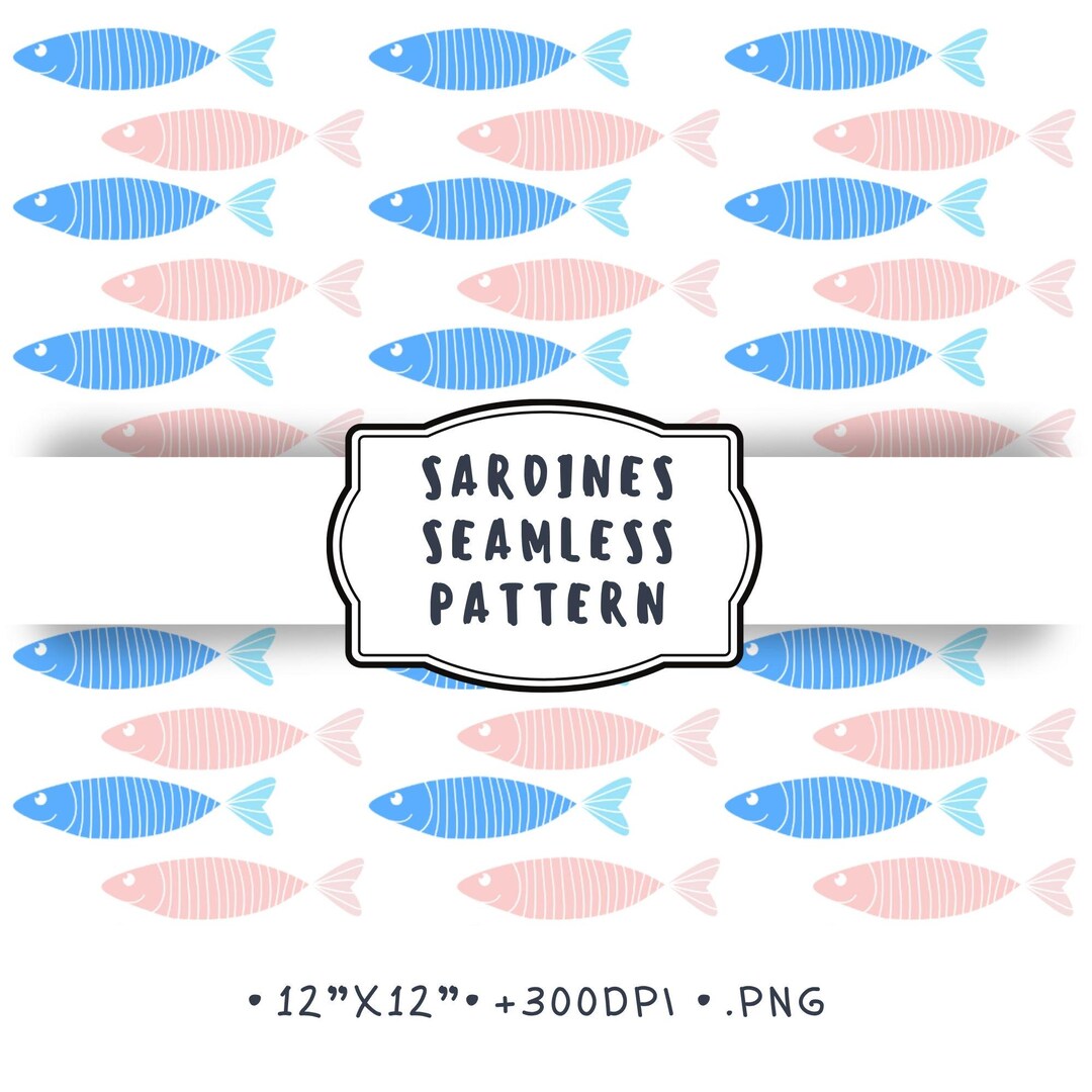 Summer Sardine Pattern File for Sublimation or Printing, Seamless ...