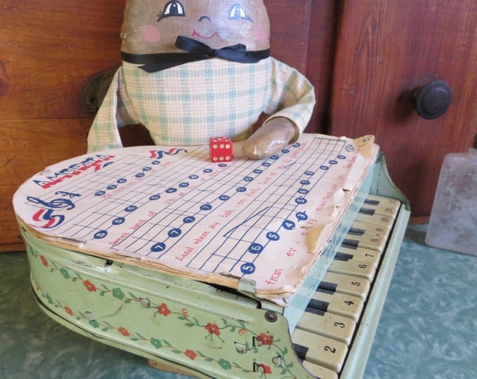Antique 'supertone' 12-key Tin Toy Piano With Songbook, by Louis Marx ...