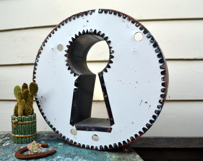 Vintage Marquee Sign 'O' & Keyhole Symbol: Large Unusual Black and ...