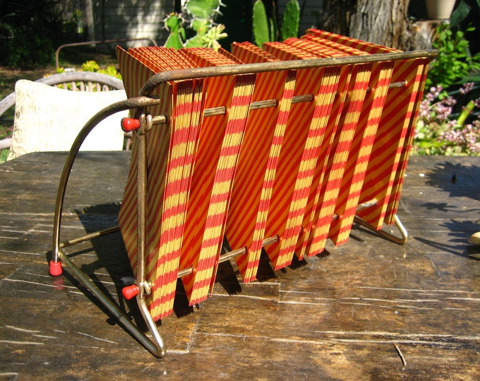 Four Brass 45 RPM 7 Vinyl Record Storage Rack Shelves of Bound-in ...