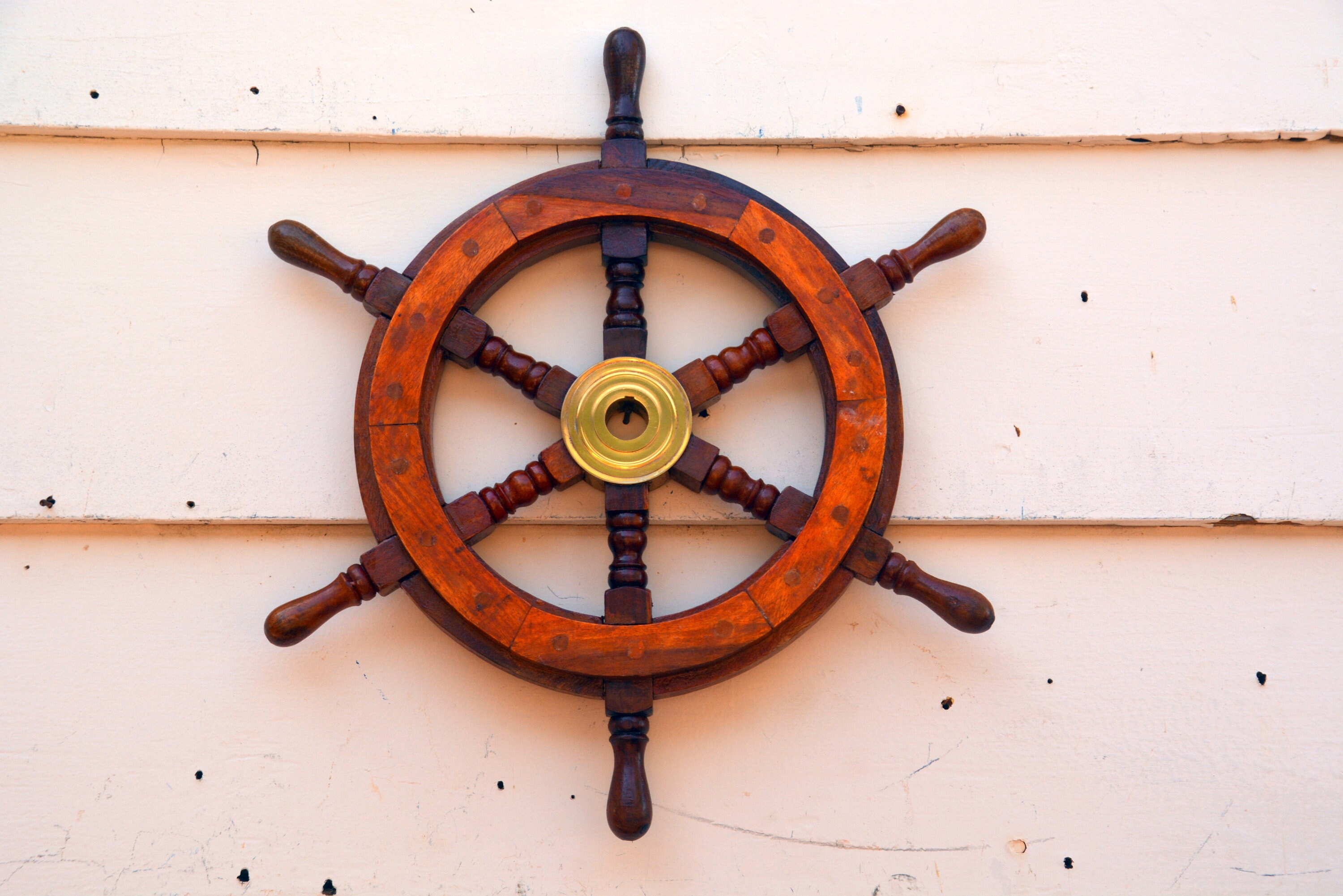Vintage Wood / Brass Ship Helm Pair: Set of Two Matching | Etsy