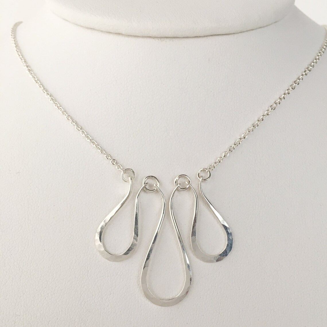 Triple Drop Necklace Three Drop Necklace Silver Droplet - Etsy Canada