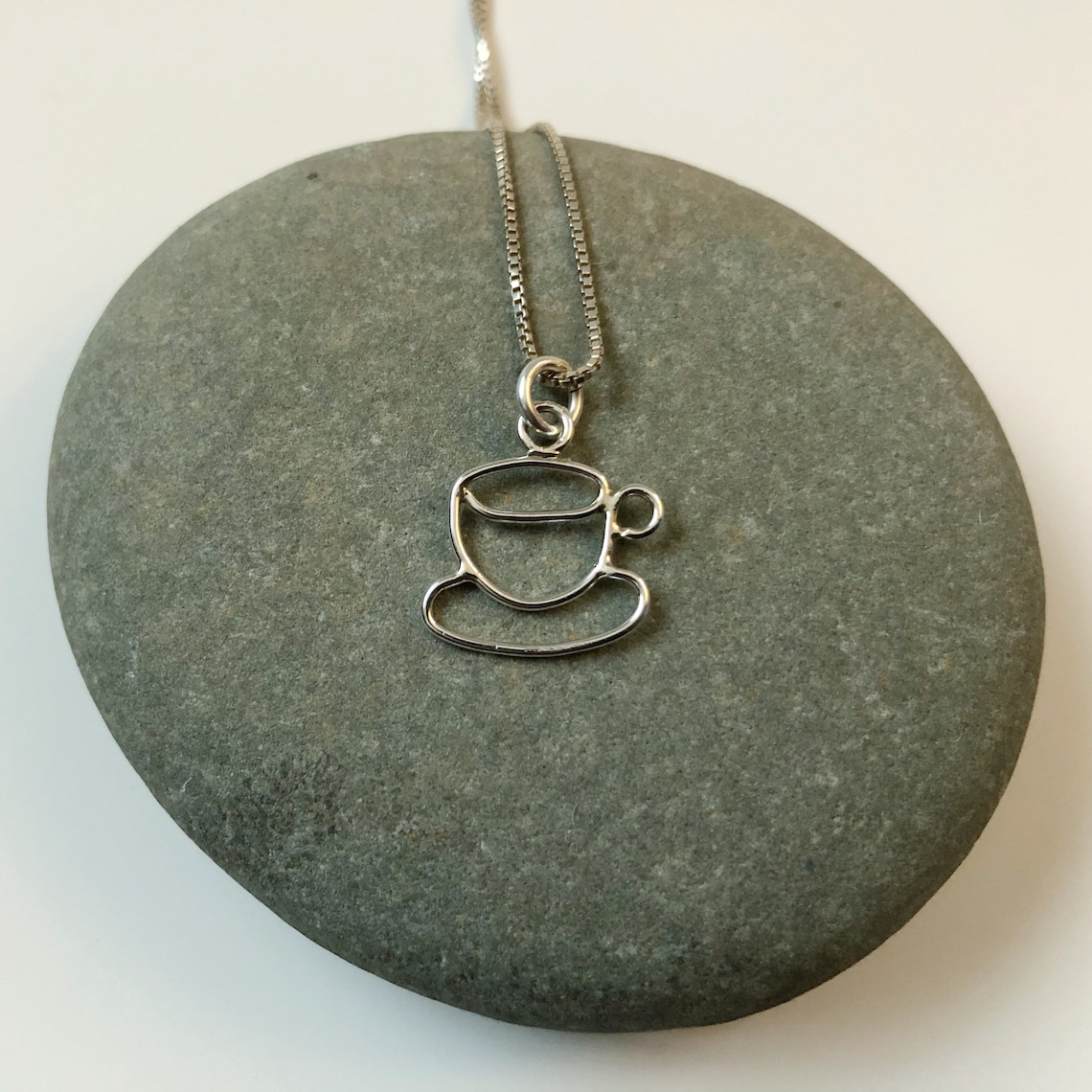 Coffee Pendant Silver Tea Cup Charm Cappuccino Pendant - Etsy