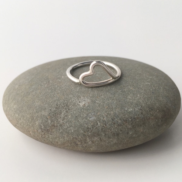 Sideways Heart Ring - Etsy