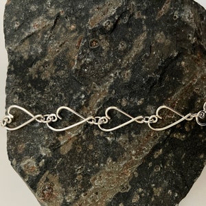 Heart Link Silver Bracelet, Elegant Silver Love Bracelet, Hearts Chain ...
