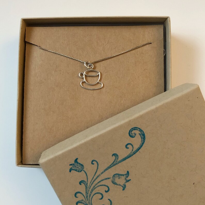 Sterling Silver Coffee Cup Pendant: Barista Gift Necklace - Etsy