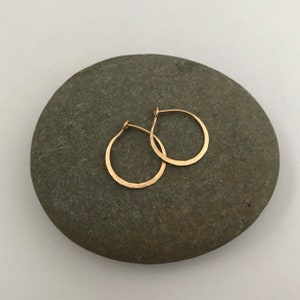 Gold Hoop Earrings, Delicate Gold Hoops, Small Gold Hoops, 14k Hammered ...