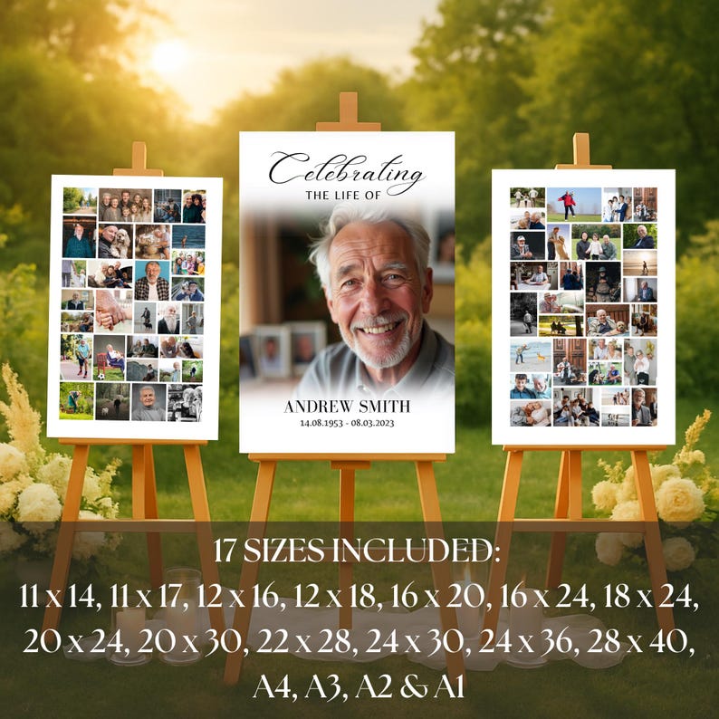 Editable Funeral Photo Collage Template | Celebration of Life | in ...