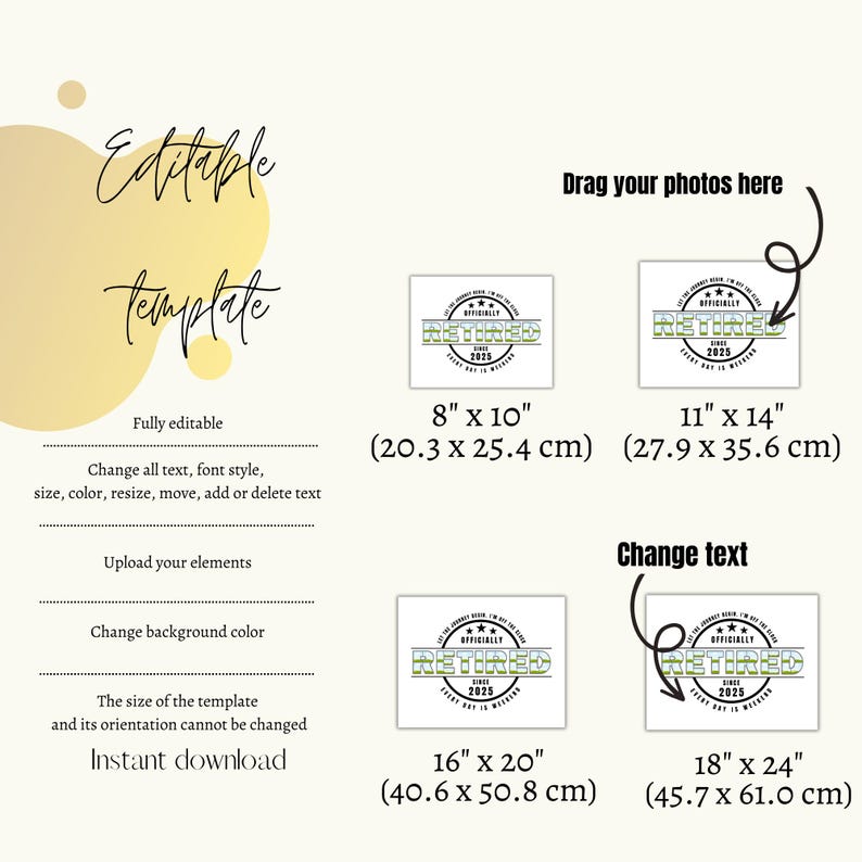 Editable Retired Photo Collage | Canva Template | Custom Co-worker ...