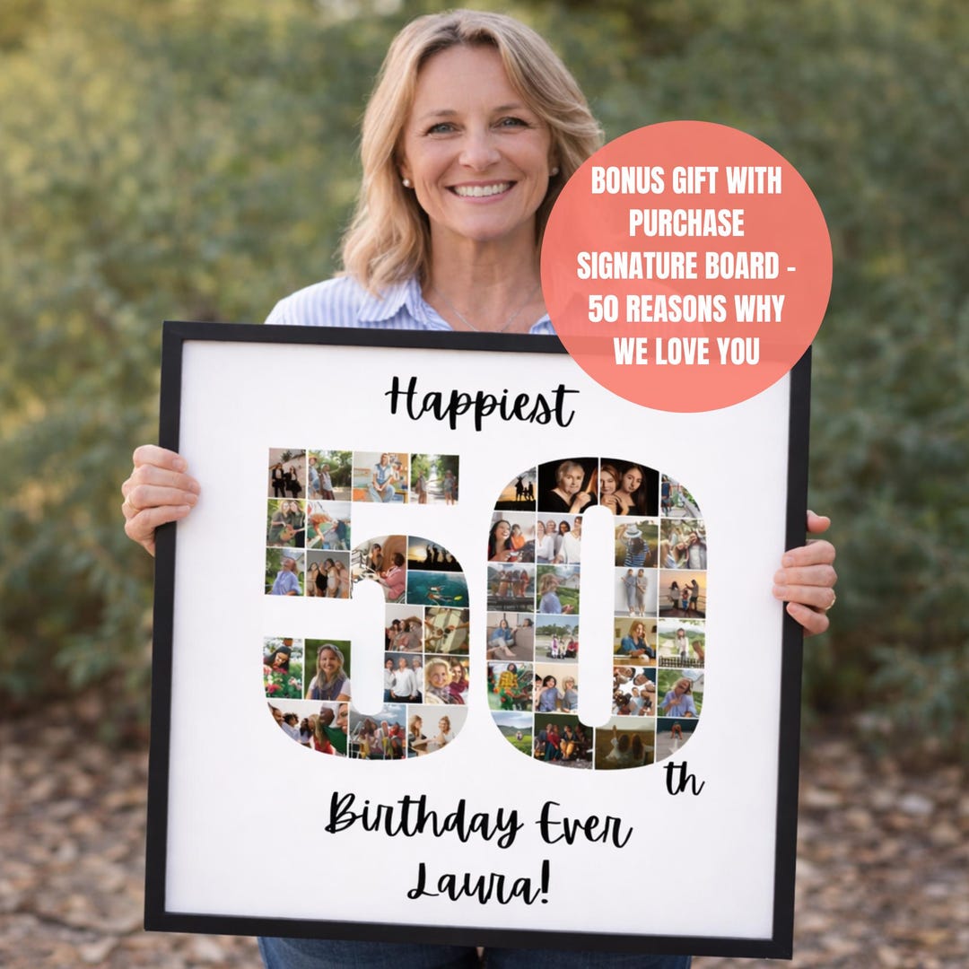 50 Photo Collage Canva Frames | Personalized Photo Collage | Number ...