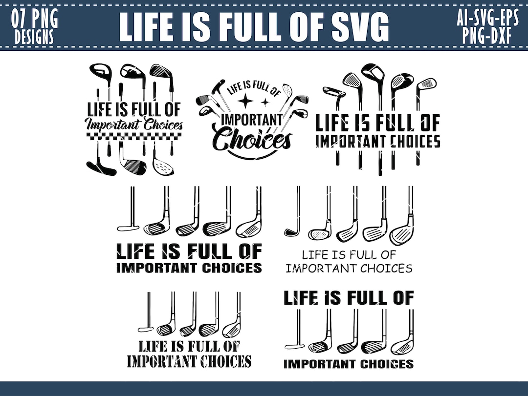 Funny Golf SVG, Life Choices Clipart, Golf Lover Gift (digital Download ...
