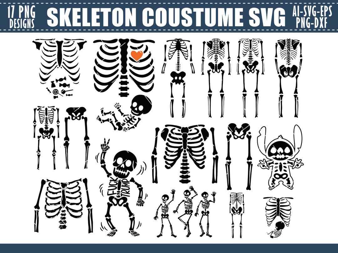 Skeleton Costume SVG: Halloween Cut Files for Cricut (digital Download ...