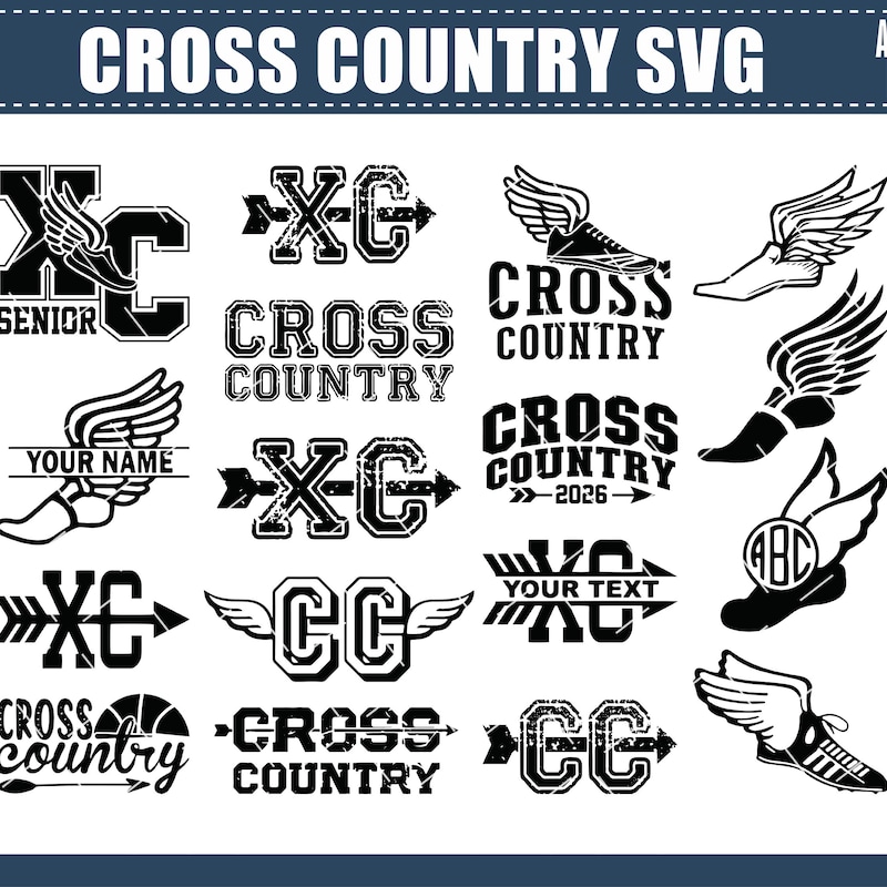 Cross Country Sport Logo - Etsy Canada