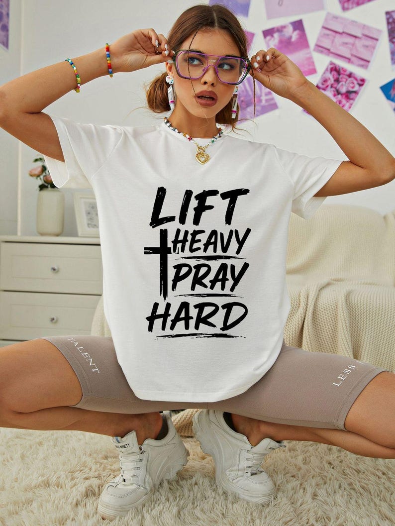 Lift Heavy Pray Hard SVG, Christian Gym Workout Design (digital ...