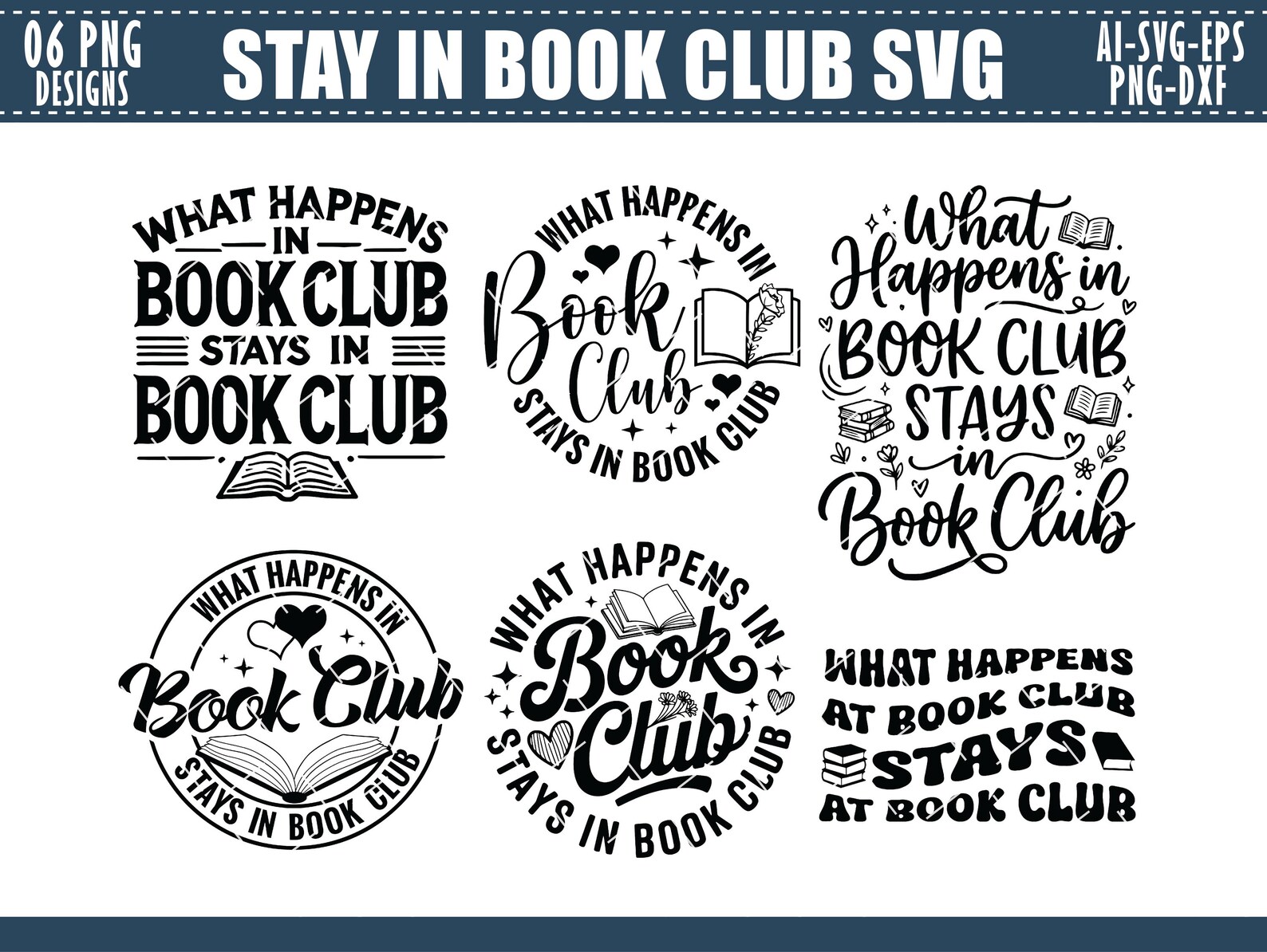Book Club SVG – Funny Quote, Book Lover Gift (digital Download) - Etsy