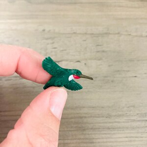 Miniature Hummingbird Crafting Micro Mini Green Garden Bird Tiny Avian ...