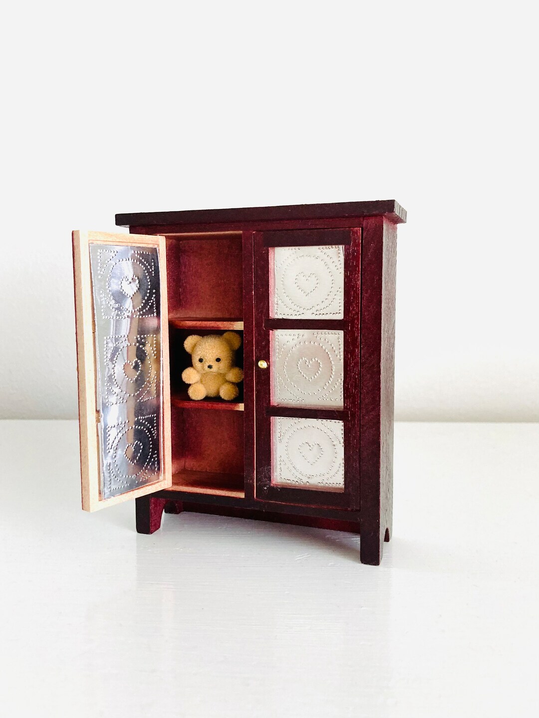 Miniature Dollhouse Cabinet Pie Bakers Shelf / Wooden Stained Mini ...