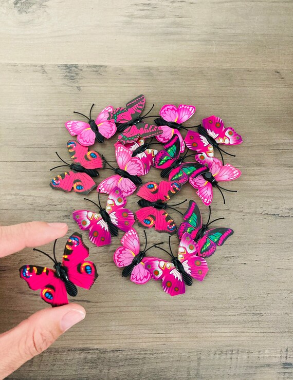 15pc Pink Butterfly Set / Micro Miniature Butterflies Fridge - Etsy