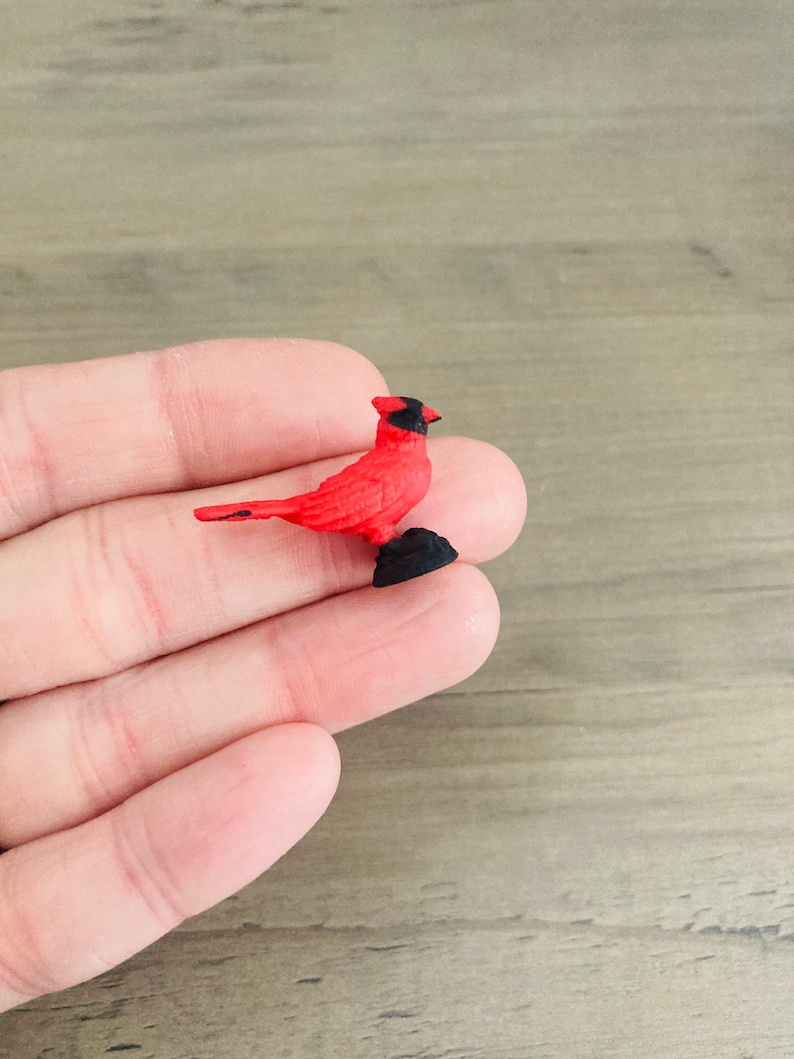 Miniature Red Cardinal Bird / Micro Mini Forest Winter - Etsy