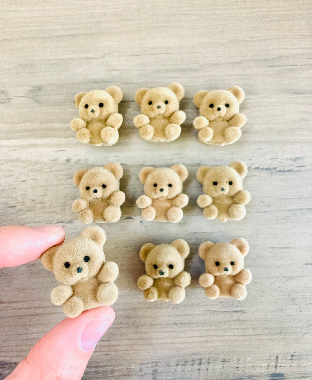 9pc Miniature Beige Teddy Bears / Micro Mini Light Tan Forest Soft ...