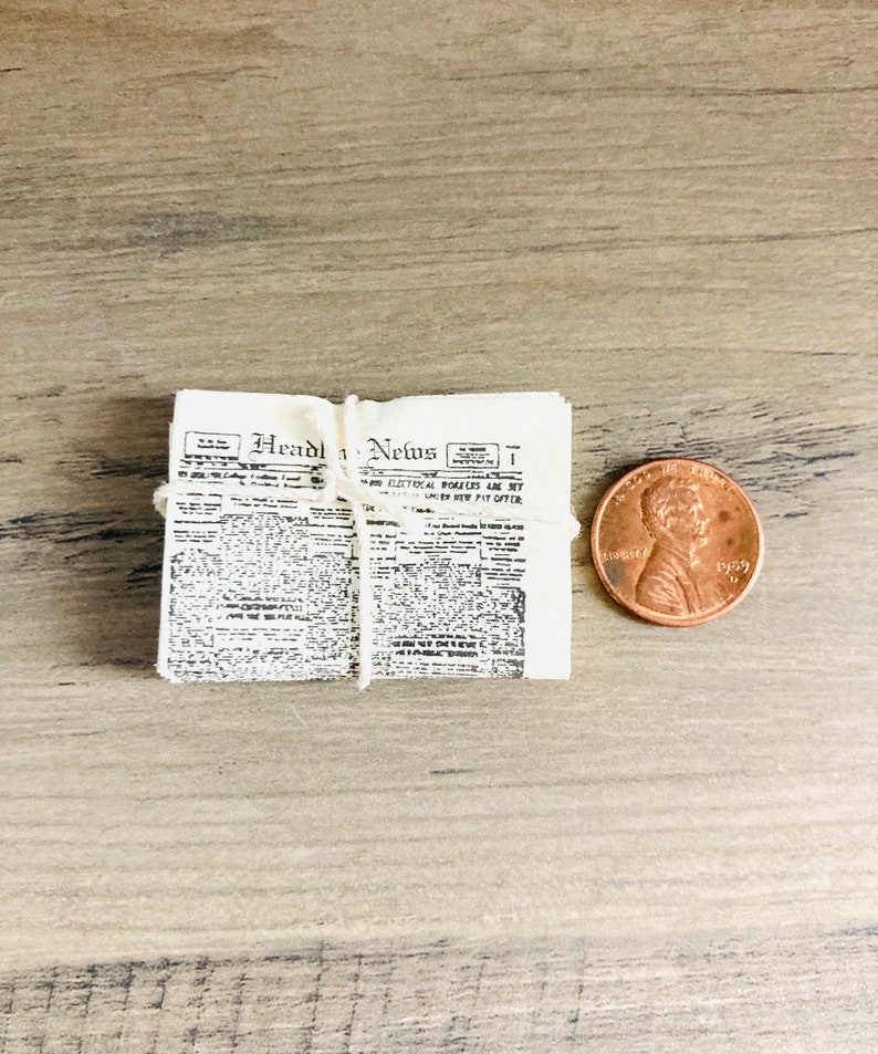 Miniature Vintage Newspaper / Scale 1:12 Mini Dollhouse Decor Porch ...