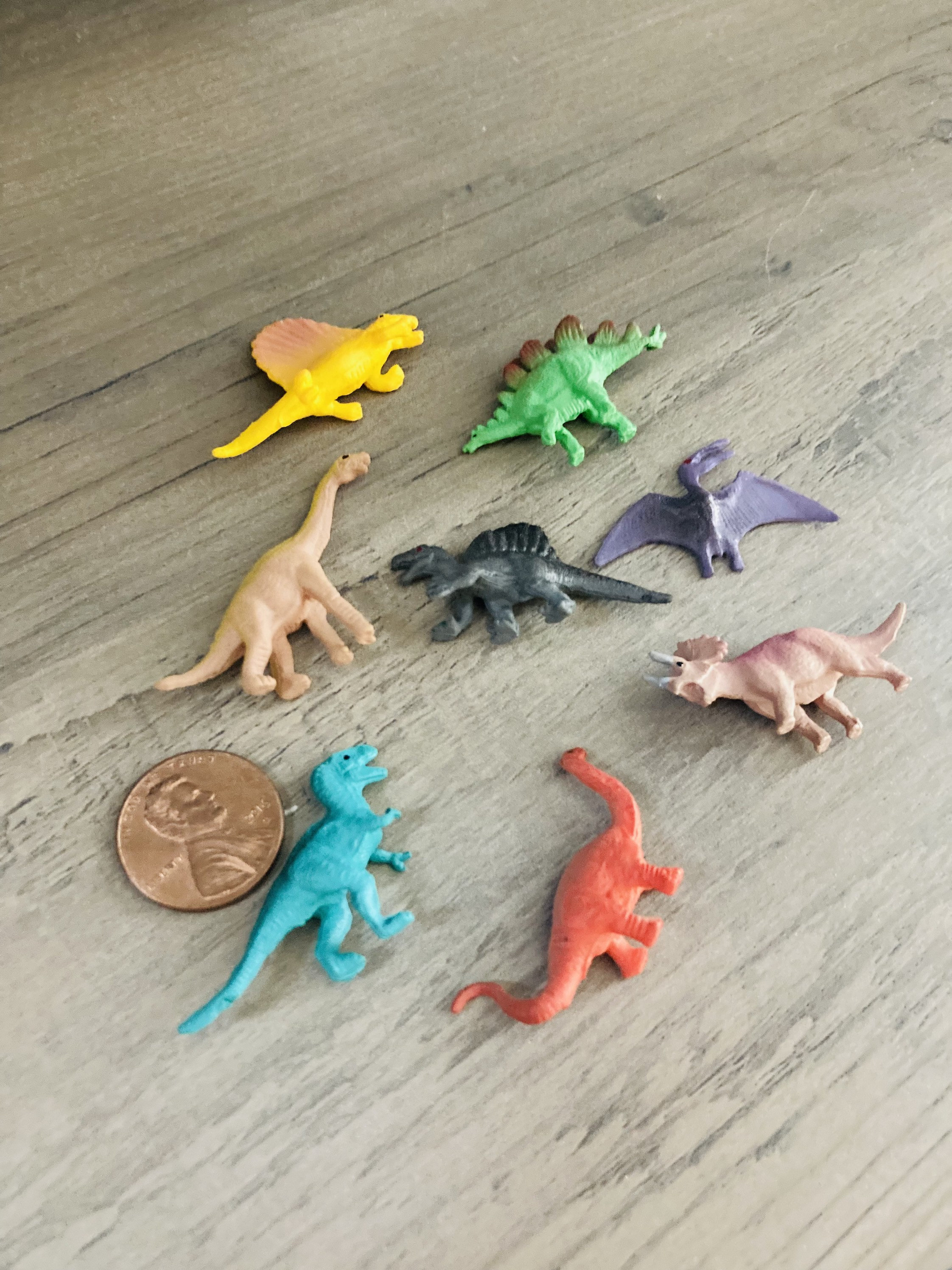 8pc Miniature Dinosaurs / Micro Mini Dinos Crafting Terrarium Diorama ...