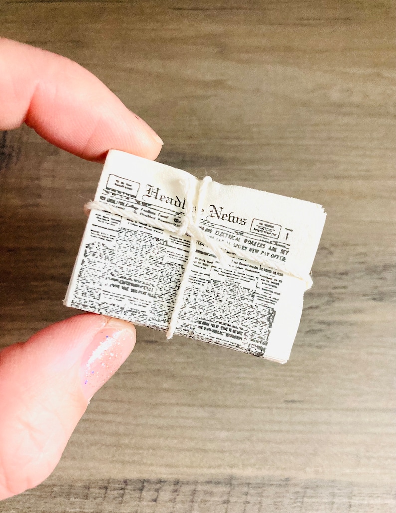 Miniature Vintage Newspaper / Scale 1:12 Mini Dollhouse Decor Porch ...