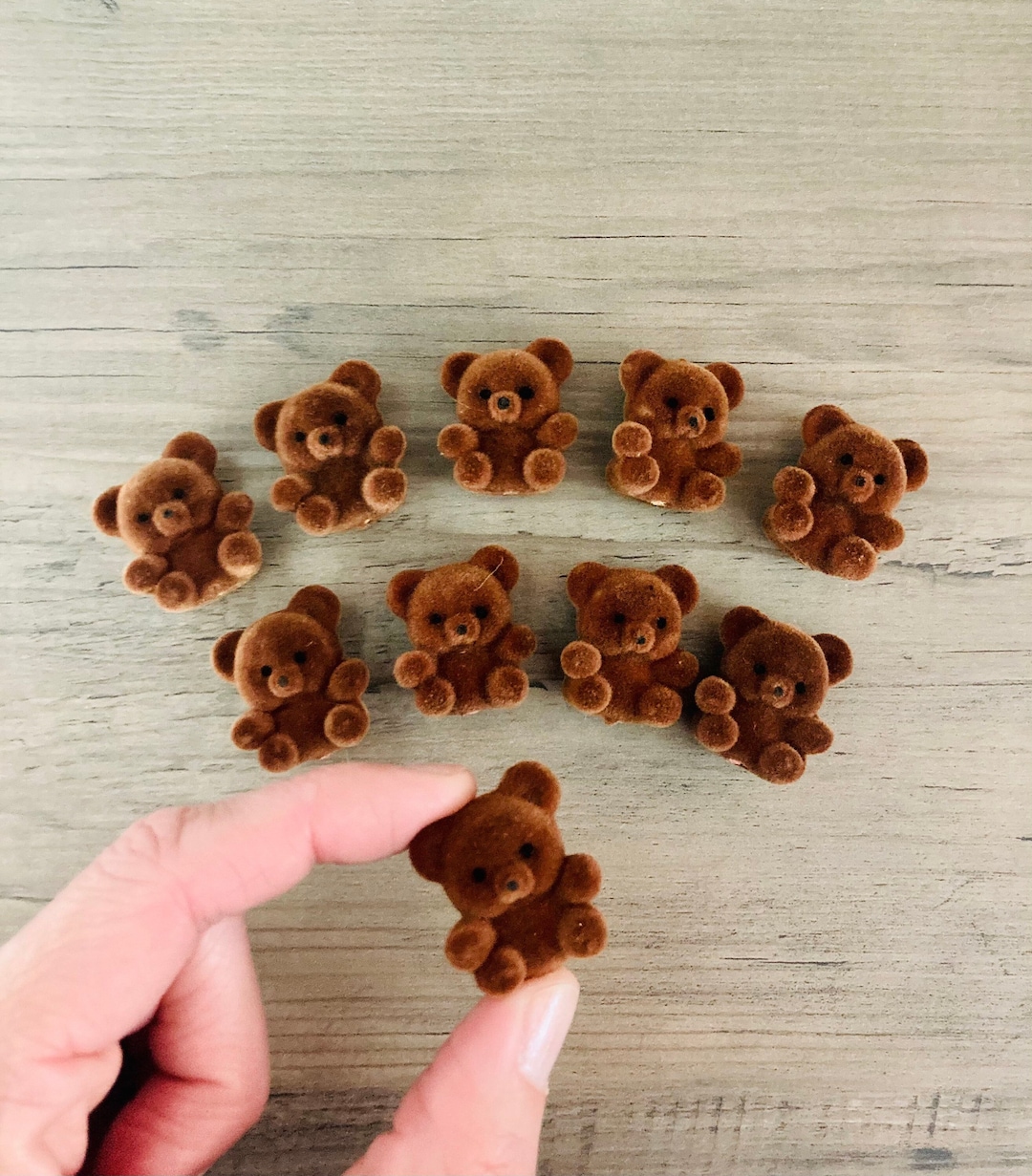 10pc Miniature Teddy Bears / Micro Mini Soft Furry Tiny Doll House Gift ...