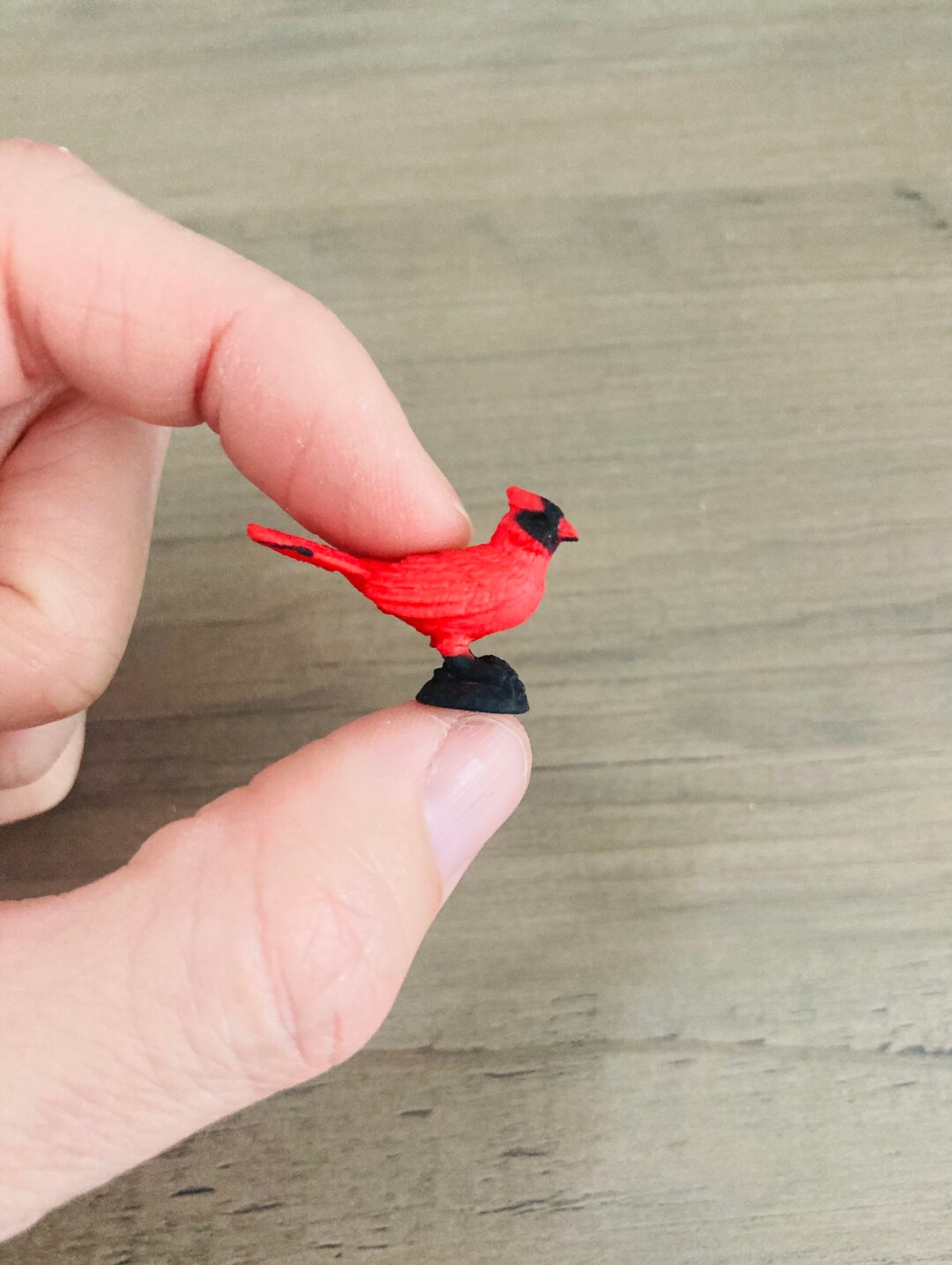 Miniature Red Cardinal Bird / Micro Mini Forest Winter Creature Aviary ...