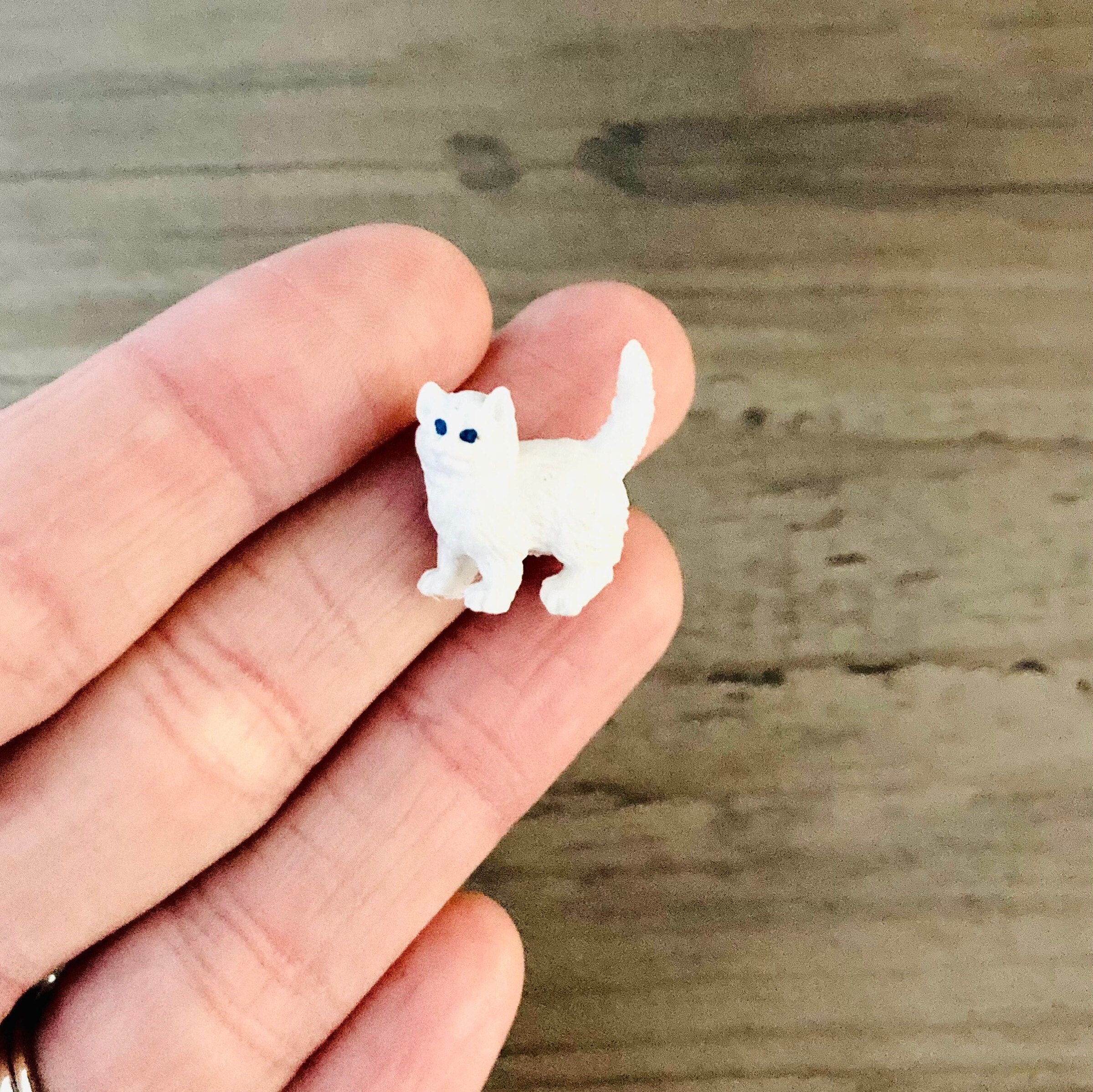 Miniature White Kitten / Micro Mini Cat Doll House Crafting - Etsy