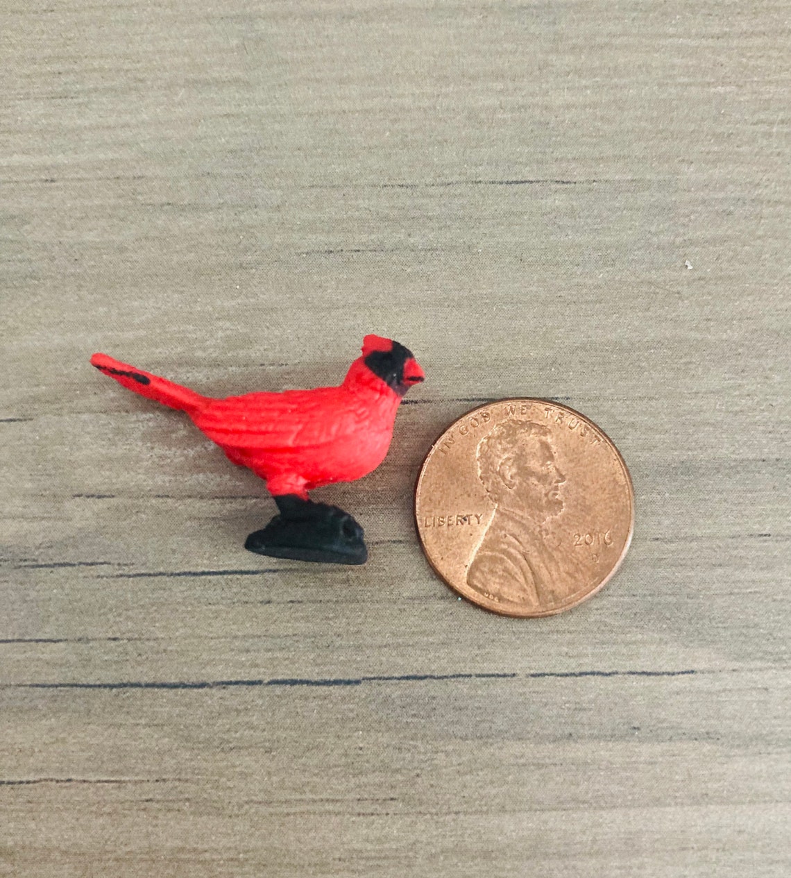Miniature Red Cardinal Bird / Micro Mini Forest Winter Creature Aviary ...