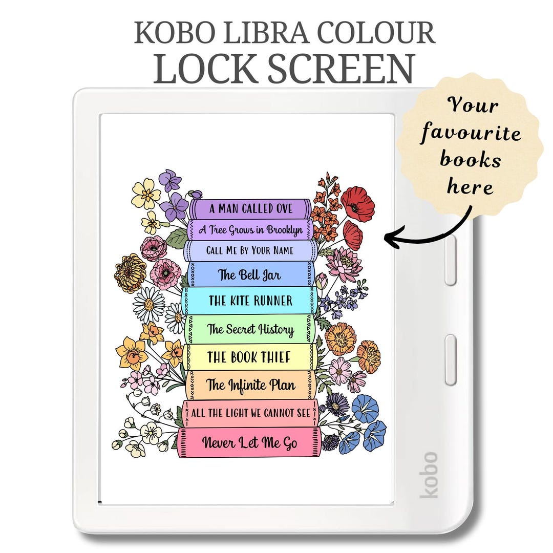 Personalized Book Lovers Lock Screens for Kobo Libra Colour | Made-to ...