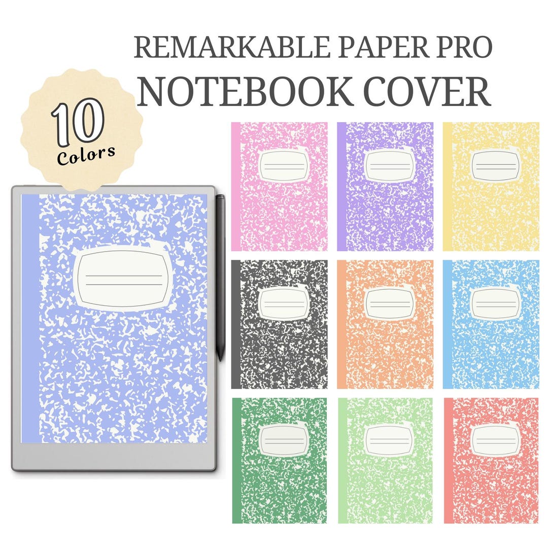 Notebook Cover for Remarkable Paper Pro | Pastel Composition Notebook ...