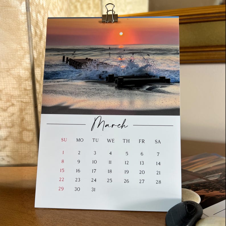 2026 Ocean Photography Desktop Calendar With Easel - Etsy
